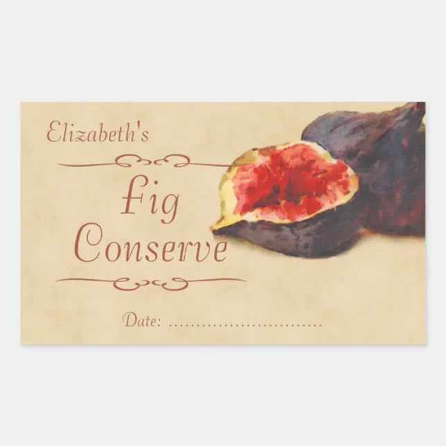 Fig jam or canning rectangular sticker | Zazzle
