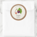 Fig Preserve Jam Jar with Kraft paper border Classic Round Sticker | Zazzle