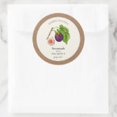 Fig Preserve Jam Jar with Kraft paper border Classic Round Sticker | Zazzle