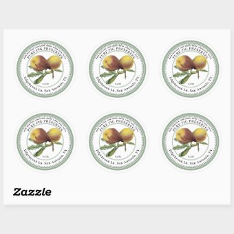 Fig Preserve with Vintage Figs Illustration Classi Classic Round ...