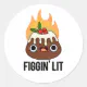 Figgin Lit Funny Figgy Pudding Pun Classic Round Sticker | Zazzle