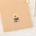 Figgin Lit Funny Figgy Pudding Pun Sticker | Zazzle