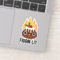 Figgin Lit Funny Figgy Pudding Pun Sticker | Zazzle
