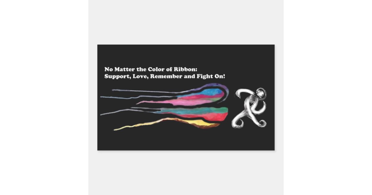 Fight Cancer: All Ribbons Matter Rectangular Sticker | Zazzle