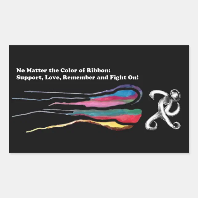 Fight Cancer: All Ribbons Matter Rectangular Sticker | Zazzle