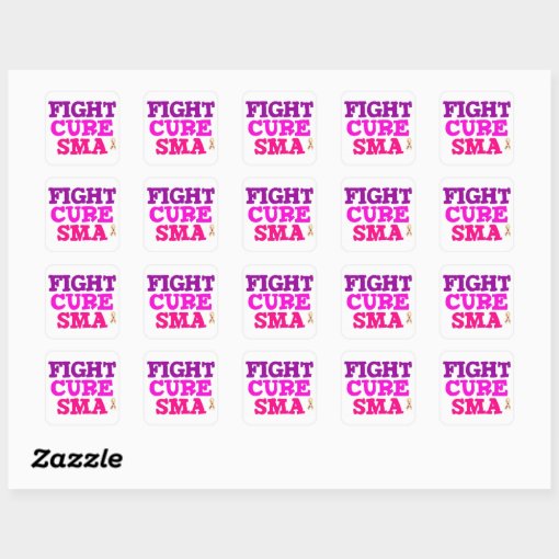 FIGHT CURE SMA with SMA Ribbon Sticker | Zazzle