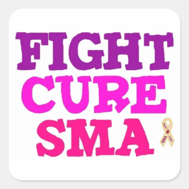 FIGHT CURE SMA with SMA Ribbon Sticker | Zazzle