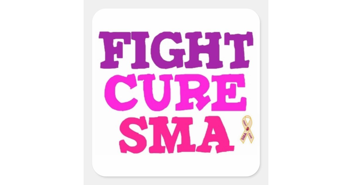 FIGHT CURE SMA with SMA Ribbon Sticker | Zazzle