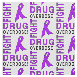 Drug Overdose: Purple Awareness Ribbon Fabric | Zazzle
