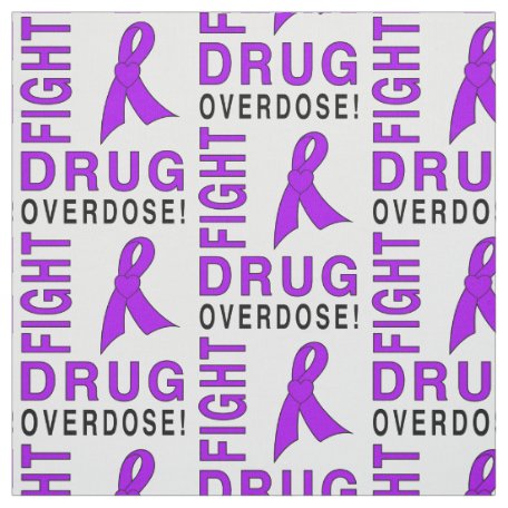 Drug Overdose: Purple Awareness Ribbon Fabric | Zazzle