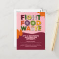 Fight Food Waste Educational Poster Postcard | Zazzle