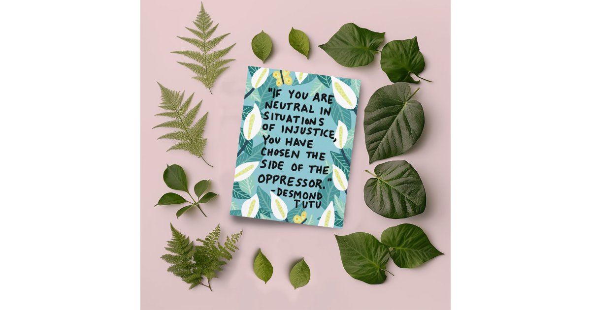 Fight Injustice Desmond Tutu Quote Postcard | Zazzle
