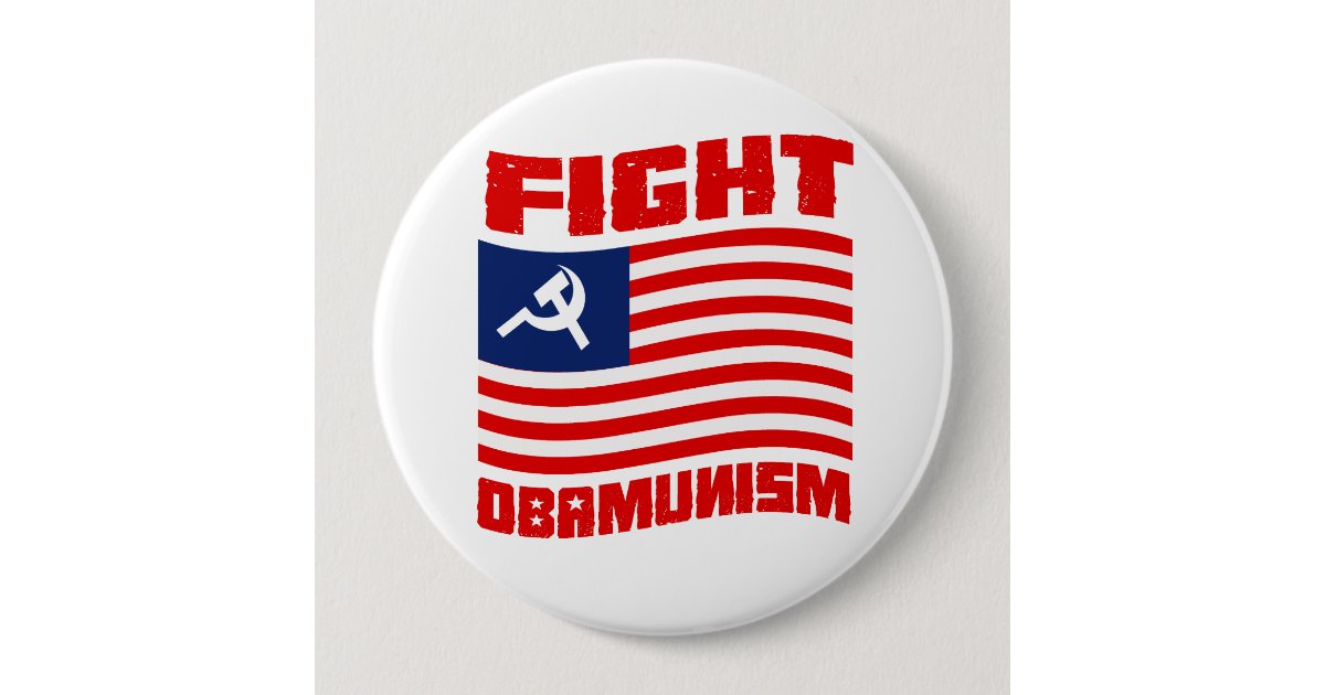 Fight Obamunism red Pinback Button | Zazzle