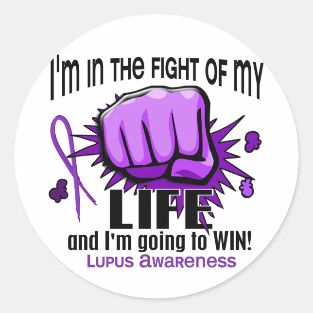Fight Of My Life 2 Lupus Classic Round Sticker | Zazzle