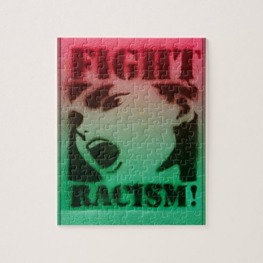Fight Racism in Red Black and Green Jigsaw Puzzle | Zazzle.com