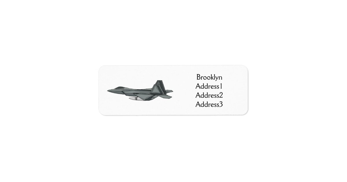 Fighter aircraft cartoon illustration label | Zazzle