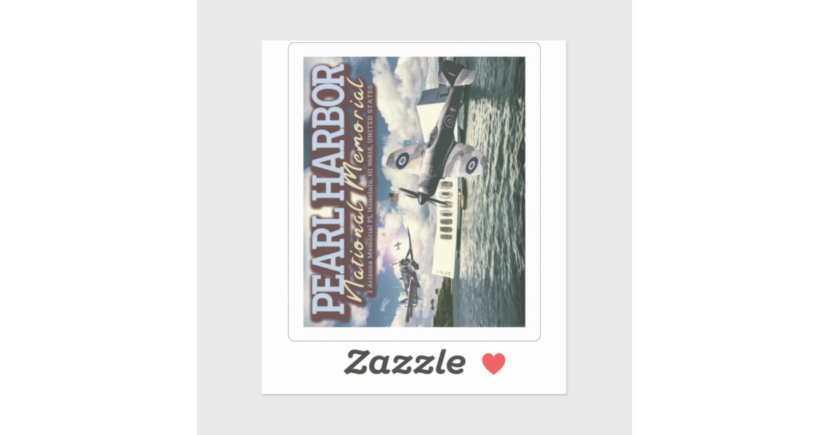 FIGHTER AIRCRAFT - PEARL HARBOR NATIONAL MEMORIAL STICKER | Zazzle