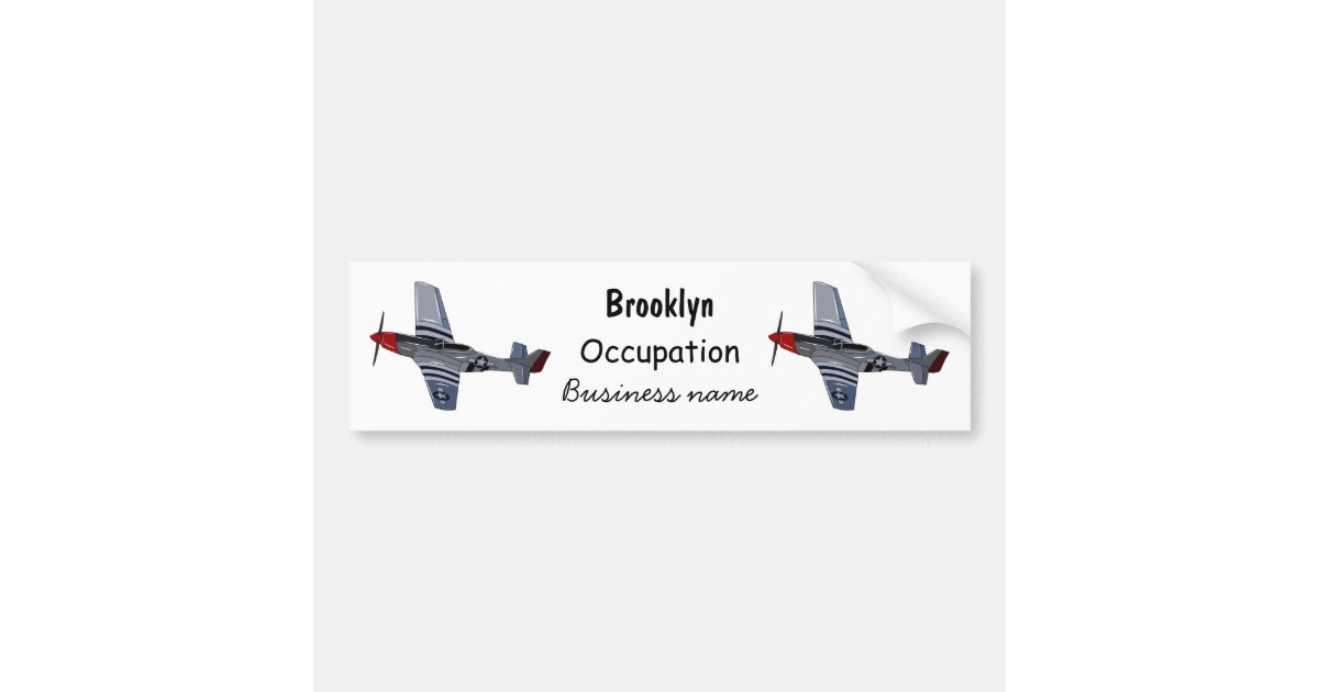 Fighter-bomber cartoon illustration bumper sticker | Zazzle