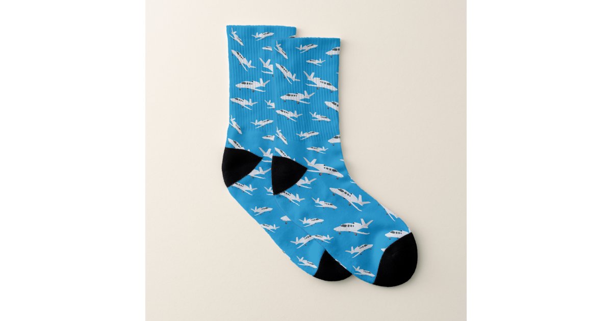 Fighter Jet Airplane Pattern Socks | Zazzle