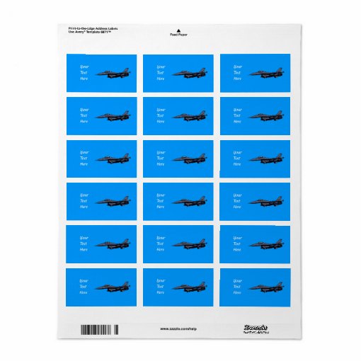 Fighter Jet Flying Label | Zazzle