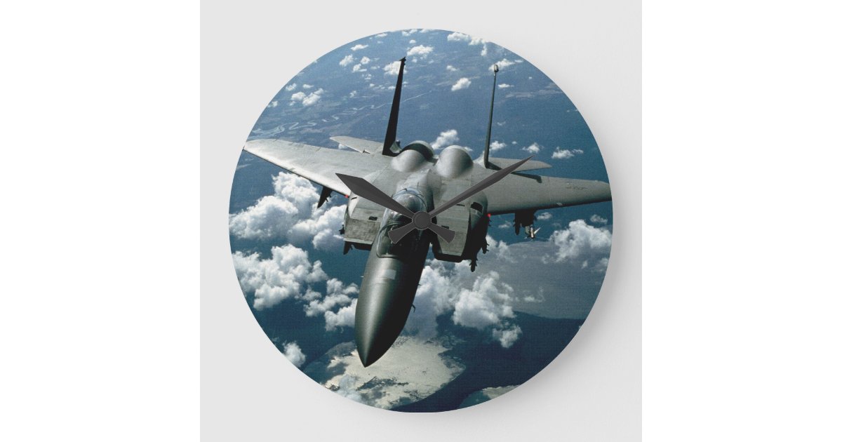 Fighter Jet Large Clock | Zazzle