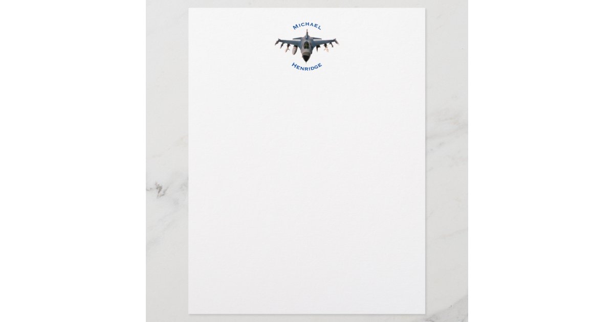Fighter Jet Letterhead | Zazzle