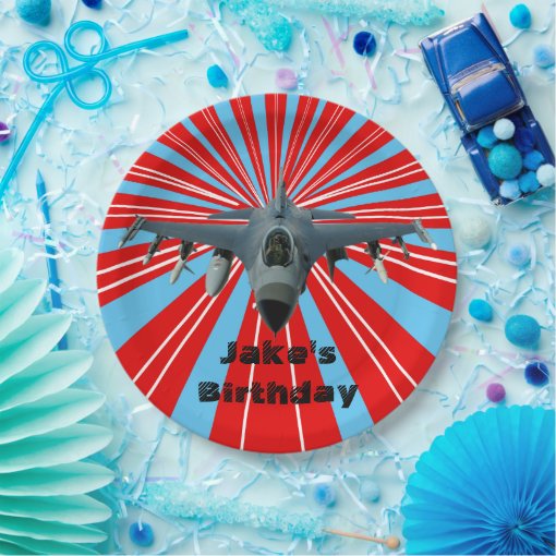 Fighter Jet Paper Plates 9 in | Zazzle