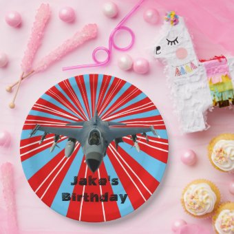 Fighter Jet Paper Plates 9 in | Zazzle