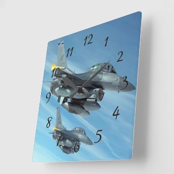 Fighter Jets Square Wall Clock | Zazzle