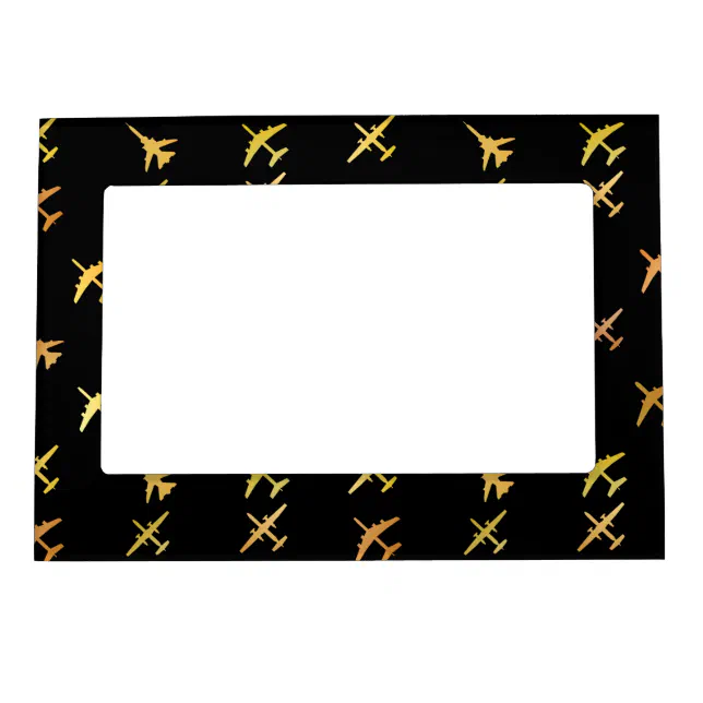Fighter planes, on black magnetic frame | Zazzle
