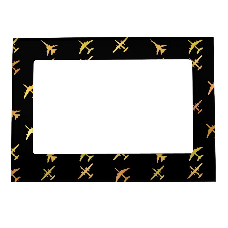 Fighter planes, on black magnetic frame | Zazzle