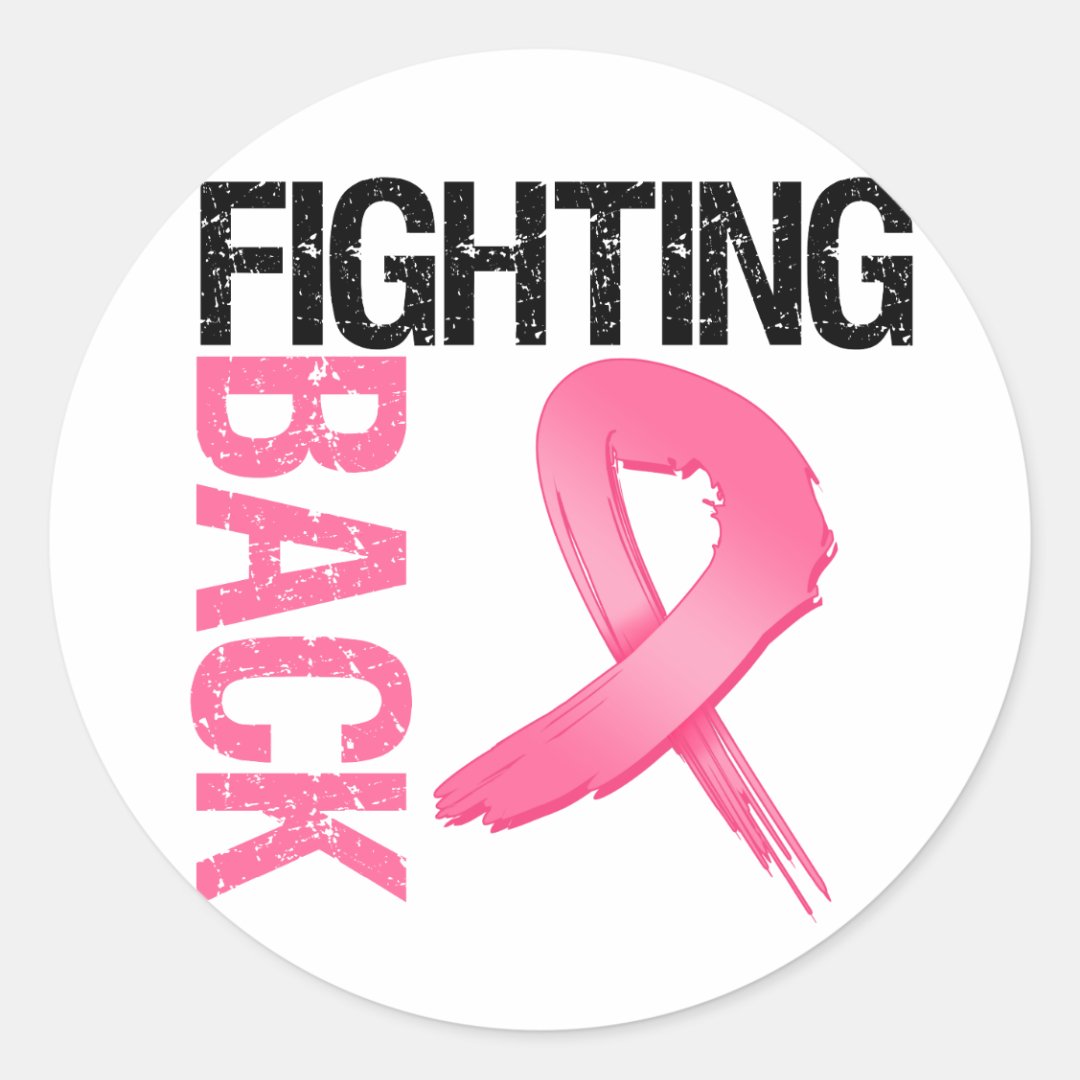 Fighting Back Breast Cancer Classic Round Sticker | Zazzle