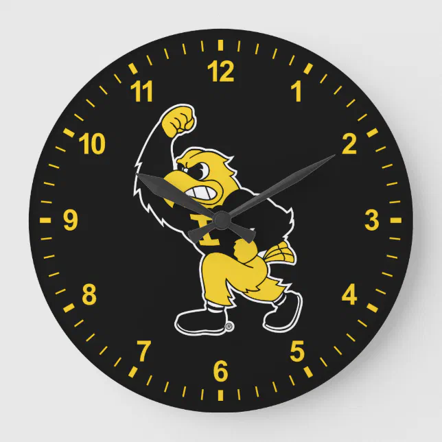 Fighting Herky Large Clock | Zazzle
