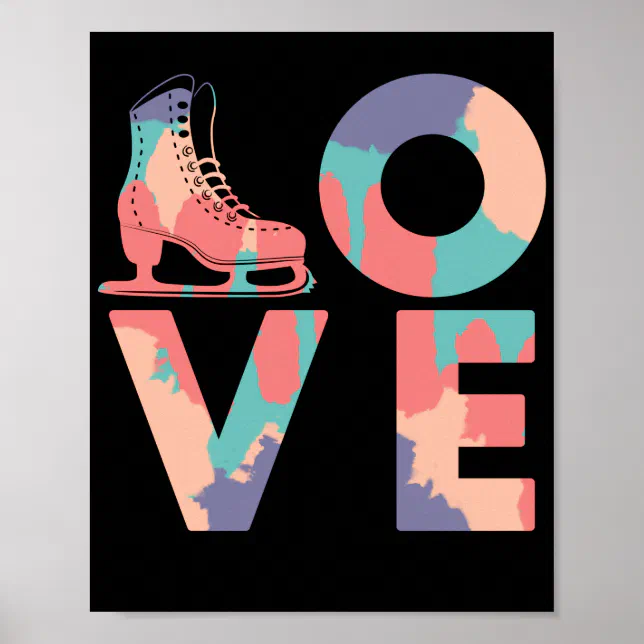 Figure Skater Love Ice Skating Poster | Zazzle