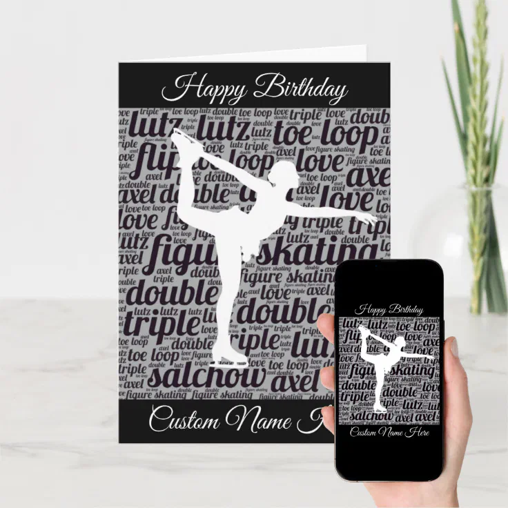 Figure Skating Birthday Card Personalized | Zazzle
