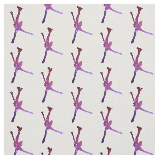 Ice Skates Figure Skating Rink Purple Fabric | Zazzle