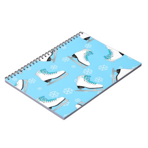 Figure Skating - Ice Skates Blue with Snowflakes Notebook | Zazzle