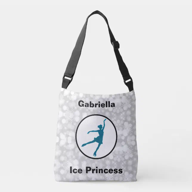 Figure Skating Sparkle "Ice Princess" Snowflake Crossbody Bag | Zazzle