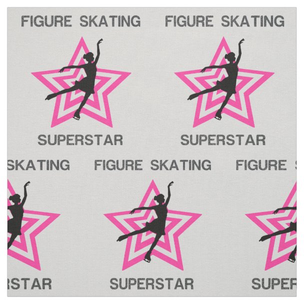 Pink Figure Skating Pattern Fabric | Zazzle