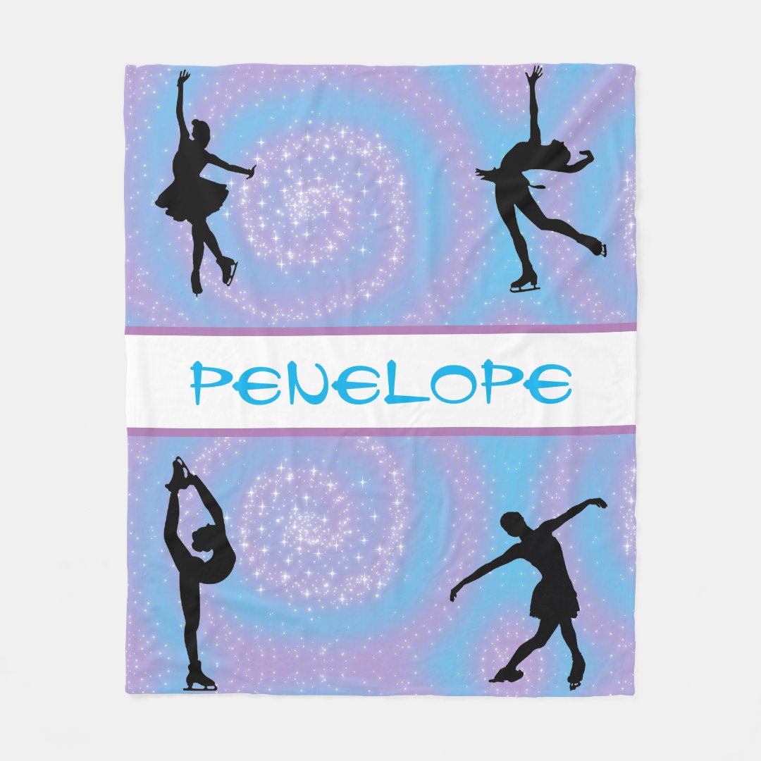 Figure Skating Swirl Fleece Blanket | Zazzle