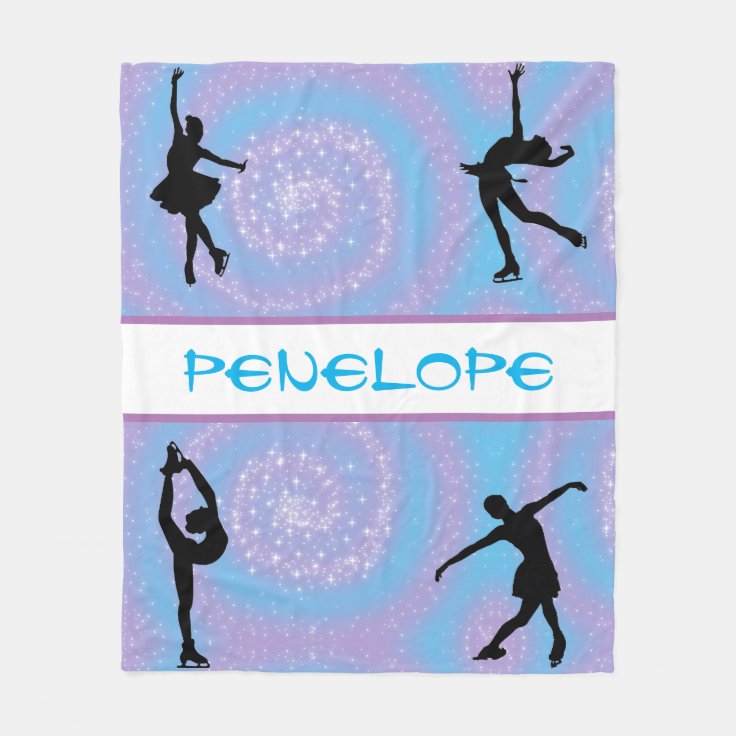 Figure Skating Swirl Fleece Blanket | Zazzle