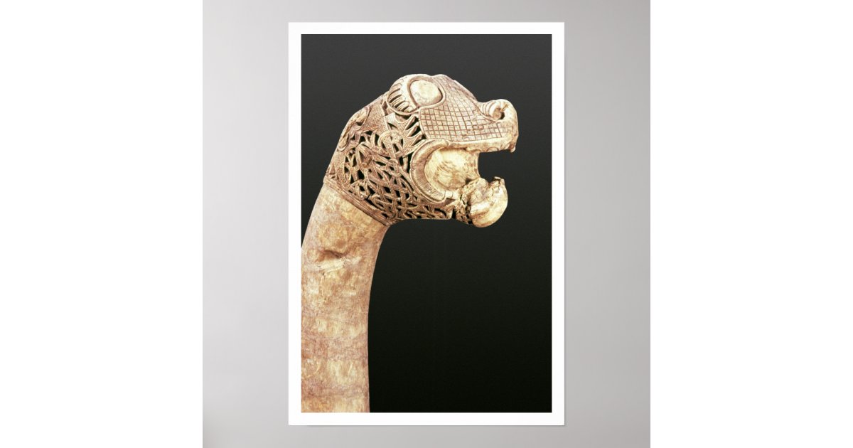 Figurehead of a Viking Longship, found at Oseberg, Poster | Zazzle