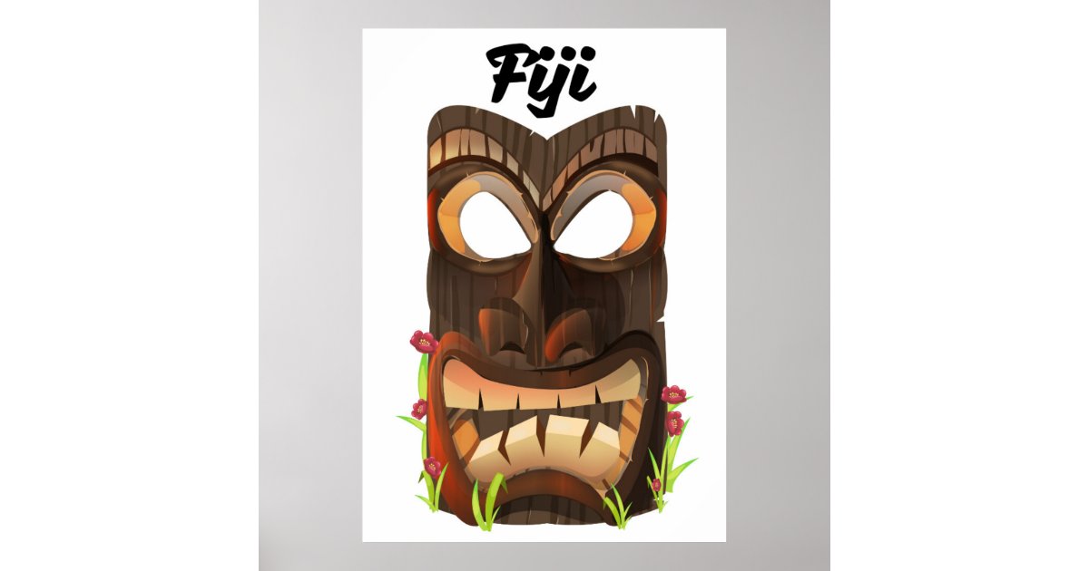 Fiji carved mask poster | Zazzle