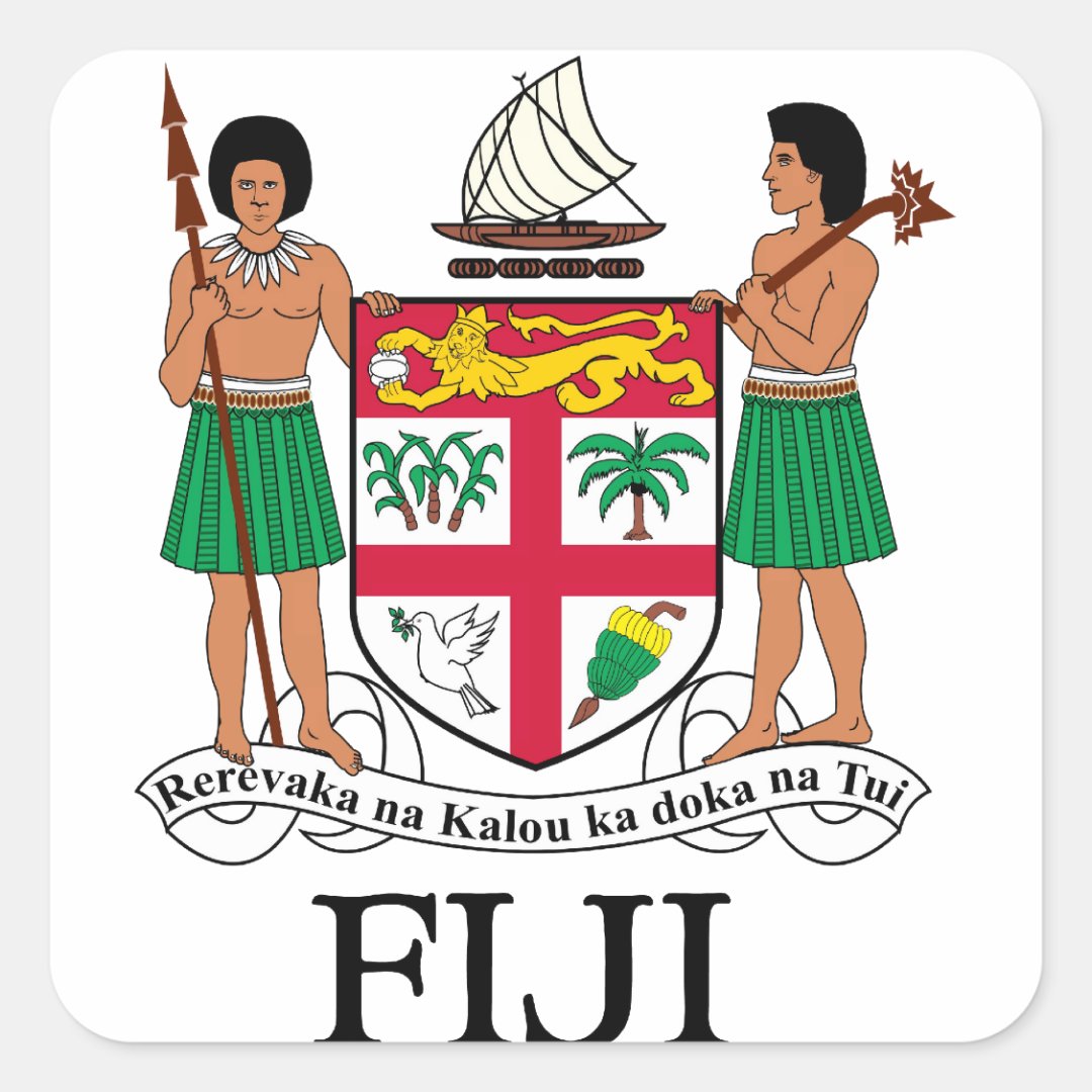 FIJI - emblem / flag / coat of arms / symbol Square Sticker | Zazzle
