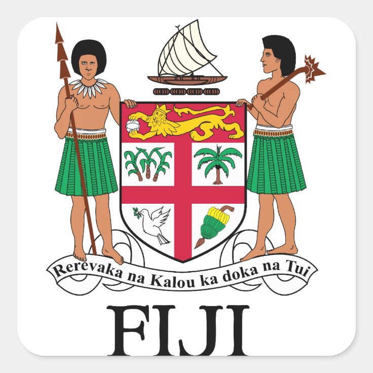 FIJI - emblem / flag / coat of arms / symbol Square Sticker | Zazzle