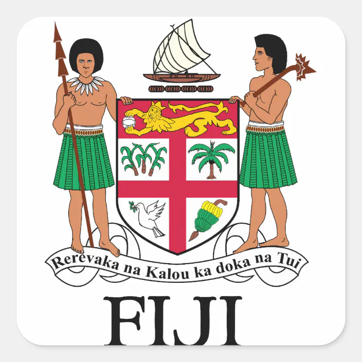 FIJI - emblem / flag / coat of arms / symbol Square Sticker | Zazzle