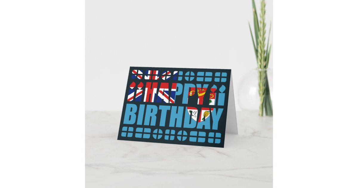Fiji Flag Birthday Card | Zazzle