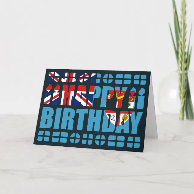 Fiji Flag Birthday Card | Zazzle