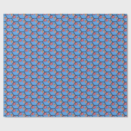 Fiji Flag Honeycomb Wrapping Paper | Zazzle