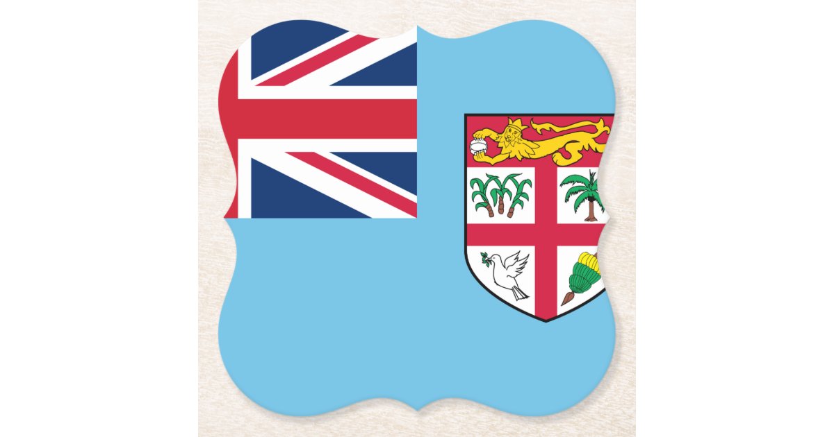 Fiji Flag Paper Coaster | Zazzle